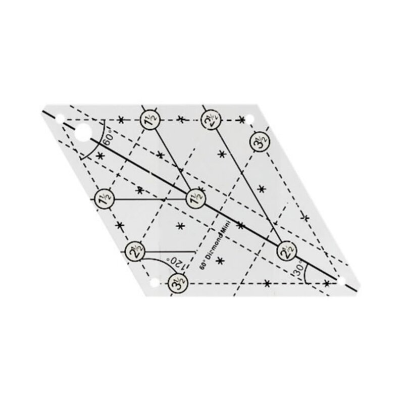 Quilting Ruler 60 Degree Quilting Template Sewing Ruler Clear Patchwork Sewing Cutting Craft Ruler Easy to Use