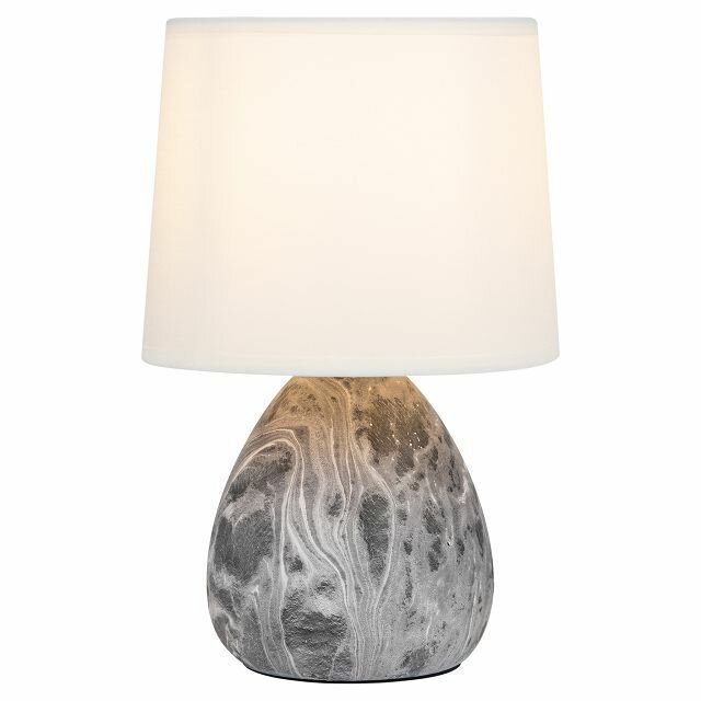 Лампа настольная Rivoli Damaris Б0053456, E14 40Вт керамика/ткань, черный/белый