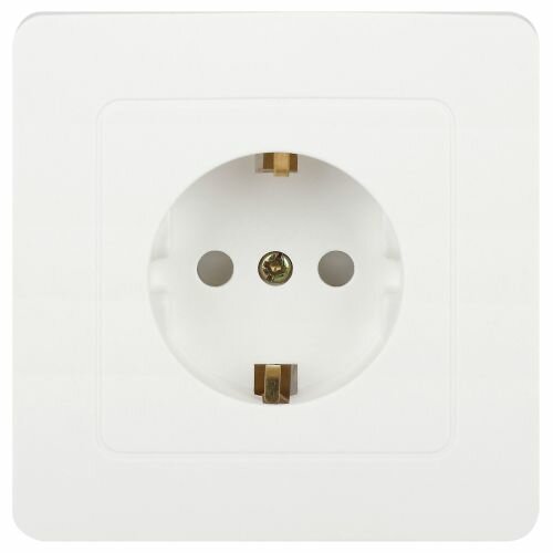 Розетка 1-м СП Style 7-206-01 16А 250В IP20 2P+E Schuko с заземл. защ. шторки бел. Intro Б0060623