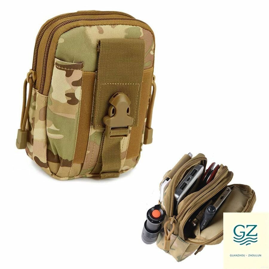 Тактическая подсумка для пояса, мультифункциональная, Molle, для телефона, фонарика и мелочей, камуфляж 17.5*11*6CM