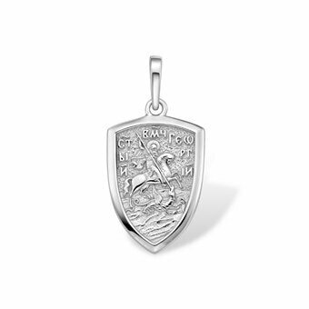 Икона Георгий Победоносец из серебра, JEWELIN, без вставки,2.38 гр.