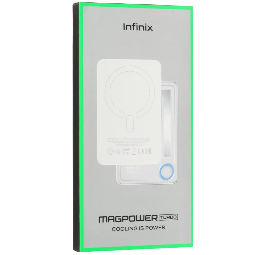 Портативный аккумулятор Infinix MAGPOWER Turbo XPo6 Pro белый, 5000 мА*ч, Беспроводная зарядка