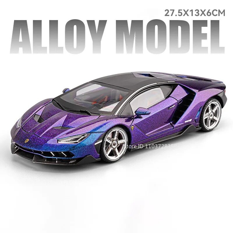 Модель автомобиля Lamborghini Aventador SVJ 1:18, фиолетовый