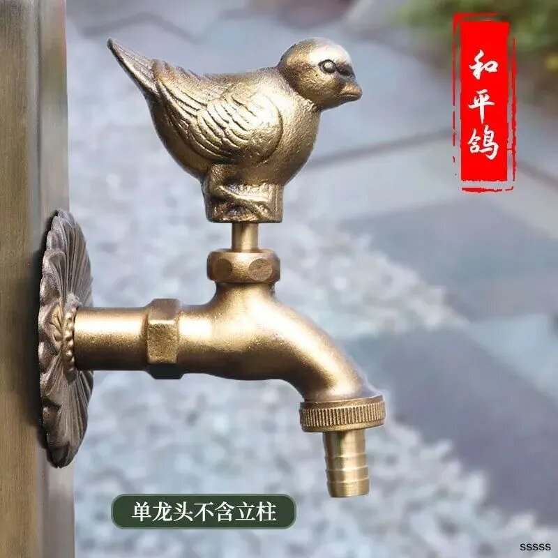 Латунный декоративный кран водоразборный с наружной резьбой 1/2" и 3/4", вентильный, макс. давление 16 Бар, арт. ST202PEGION, Китай