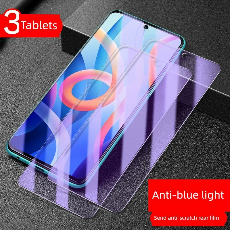 Защитное стекло из закаленного стекла для Redmi Note 12 Turbo с фильтром синего света, набор из 3 шт, полное покрытие