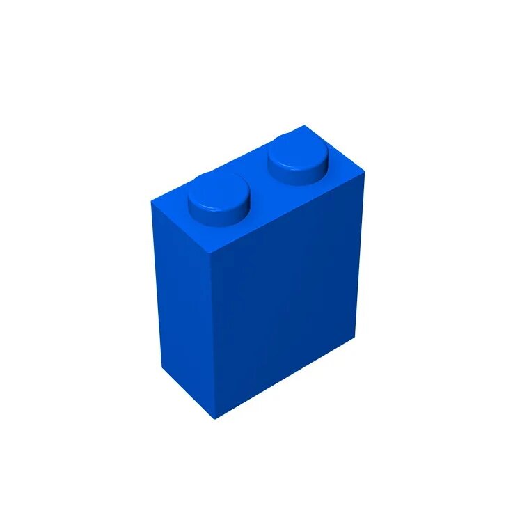 LEGO пластиковый кубик 1x2x2, Синий (050)