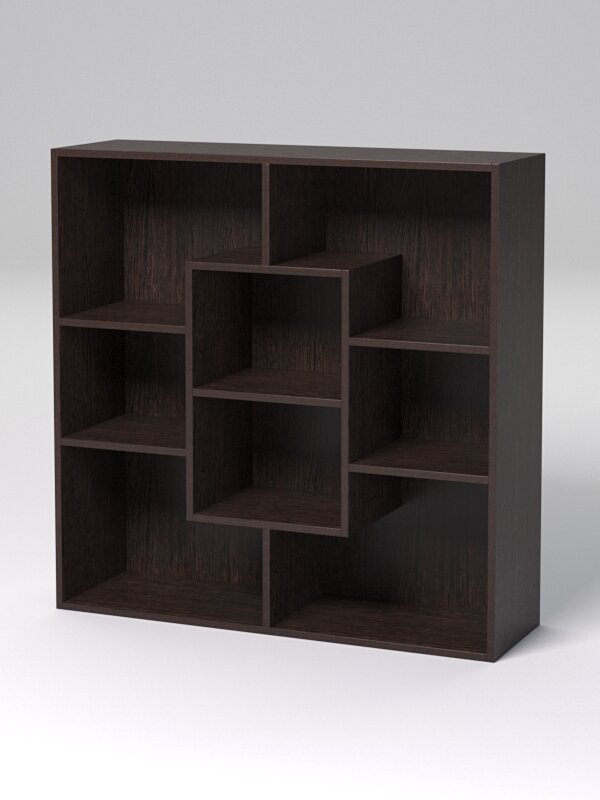 Антресоль "домашняя" для книг №2А с 8-ю ячейками (задняя стенка - ДВП), Дуб Венге
