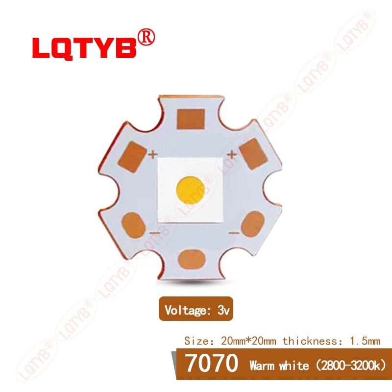 Светодиодный чип LQTYB 7070 Warm White 3V 20mm