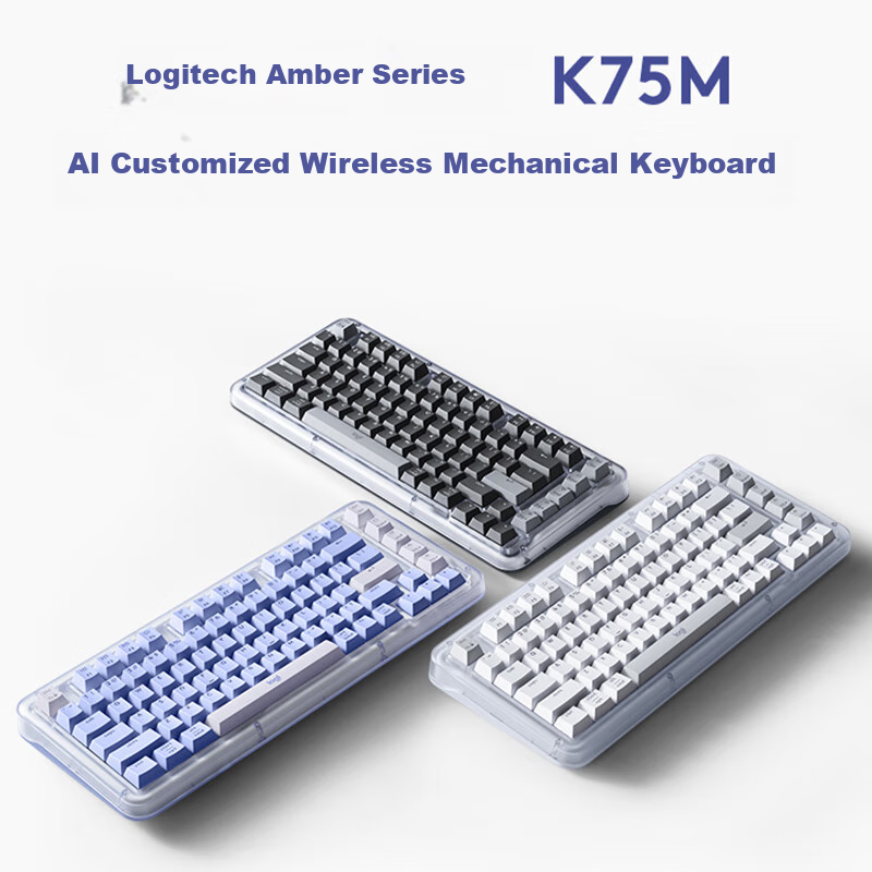 Logitech ALTO KEYS K75M Amber Series AI Customized Wireless Mechanical Keyboard with Hot-swappable Marble Switches Black