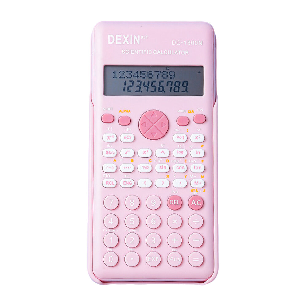 Научные калькуляторы Pink Math Calculator с 240 многофункциональных калькуляторов 2 Lines LCD Display Идеально подходит для преподавателей High College Combinity Office для переноски