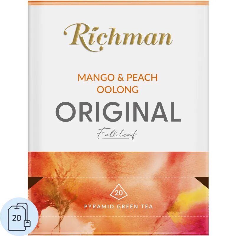 Чай Richman Mango & Peach Oolong зелён с ароматом манго и персика 20пирх2г 2242652