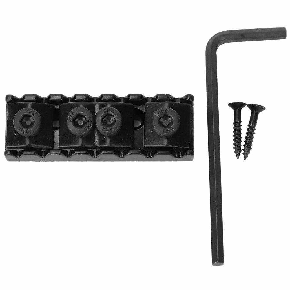 Electric Guitar Locking Nut for 7-String Double Rocking Musical Instrument Accessories Black Silver(Black  )