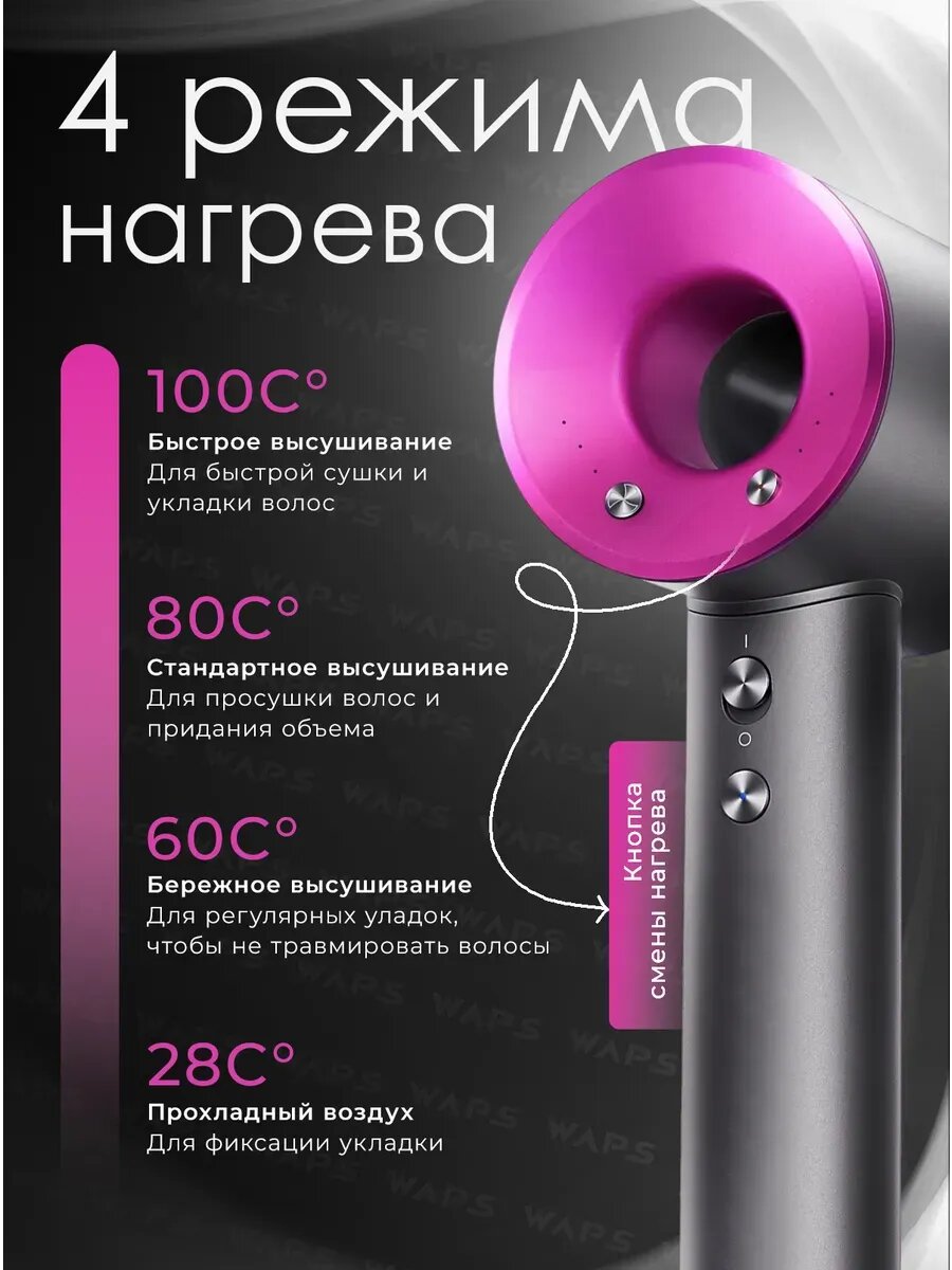 Фен для волос профессиональный с насадками