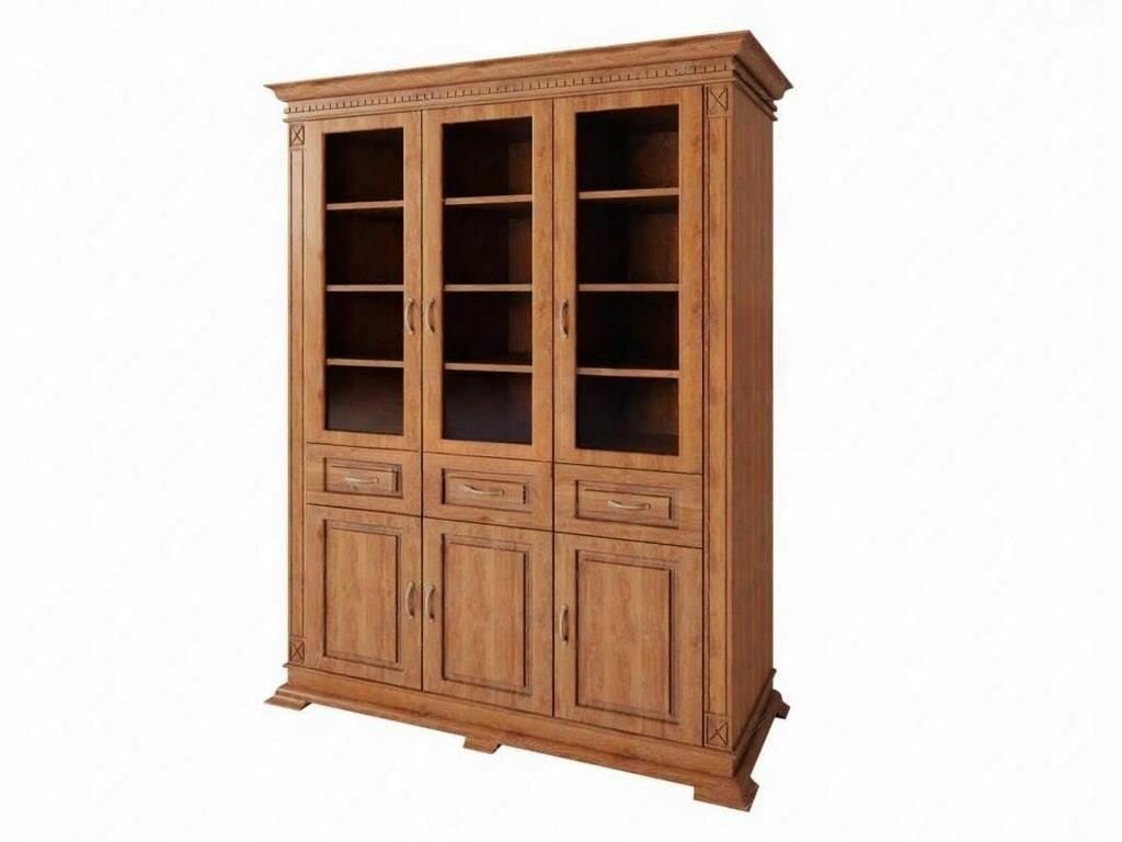 Шкаф Верди №247 из Массива сосны, 180х40х210 см, классический орех 2