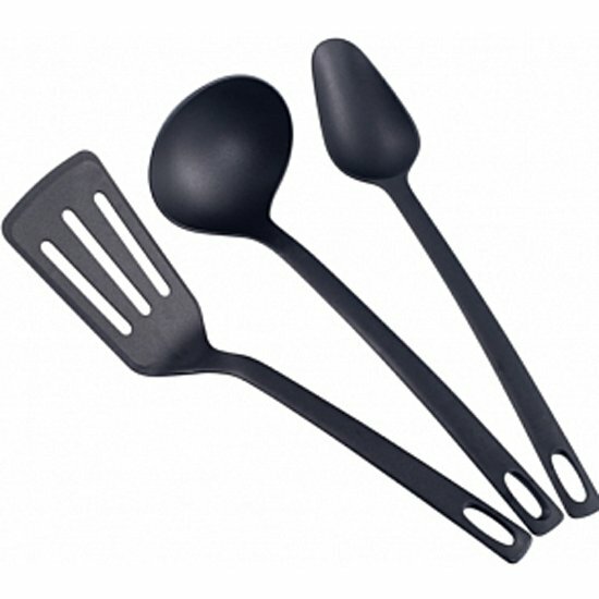 Набор кухонных принадлежностей Attribute NOIR 3 предмета (половник, ложка, лопатка), пластик (AGN015)