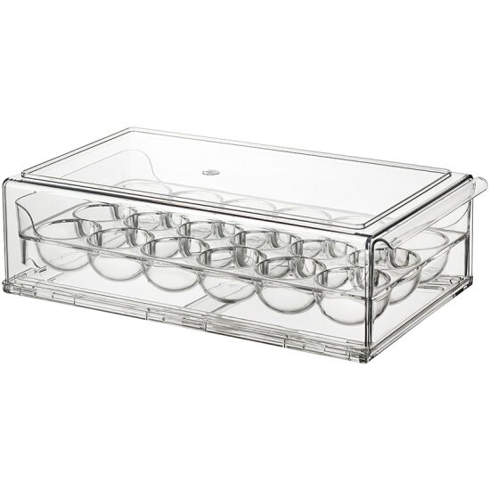 Органайзер Smart Solutions Keep In для хранения яиц, выдвижной, 18 ячеек, пластик, прозрачный (SS0000293)