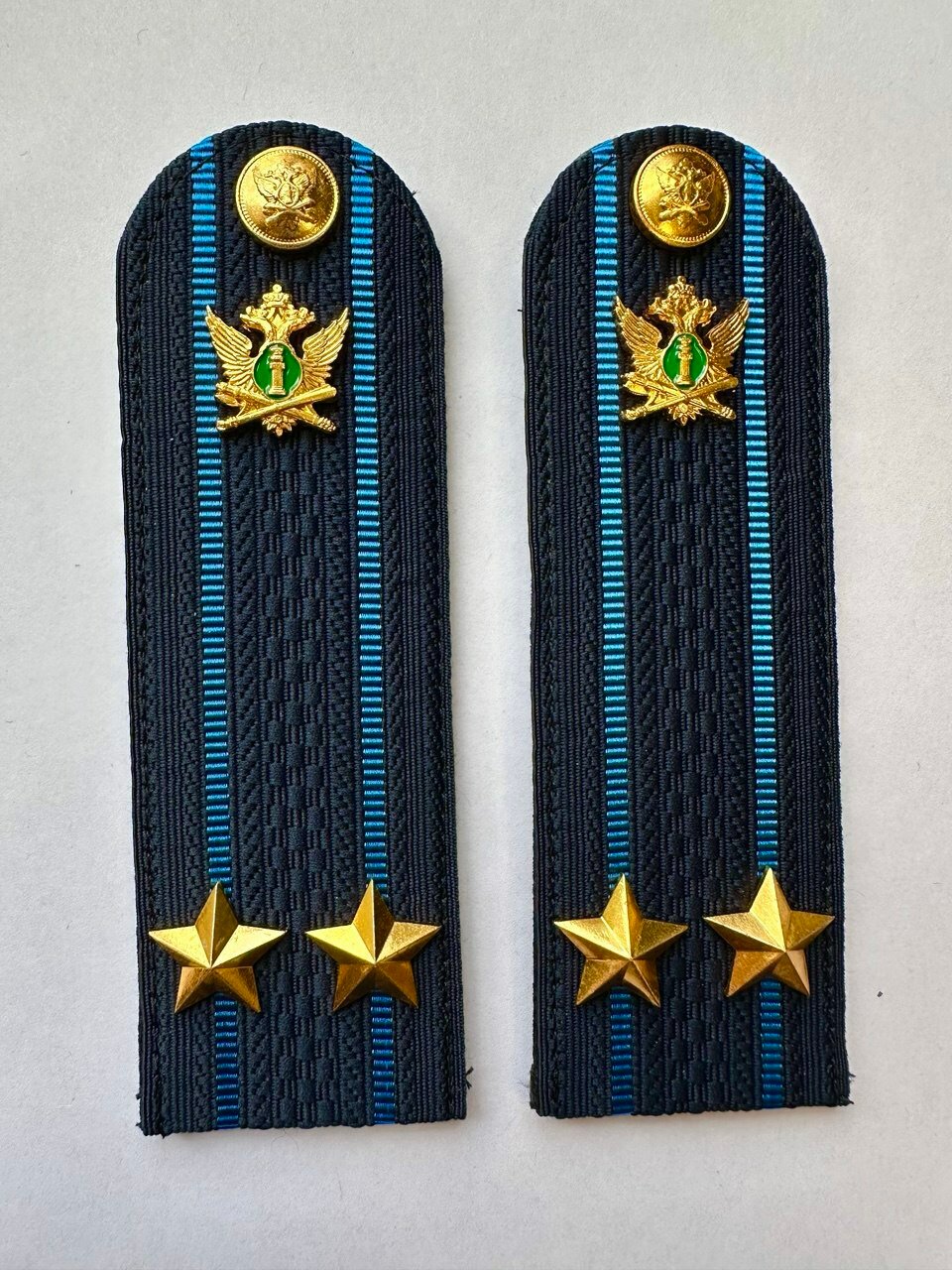 Погоны Фссп с фурнитурой звание Подполковник картон 14х4,5см цвет темно-синий