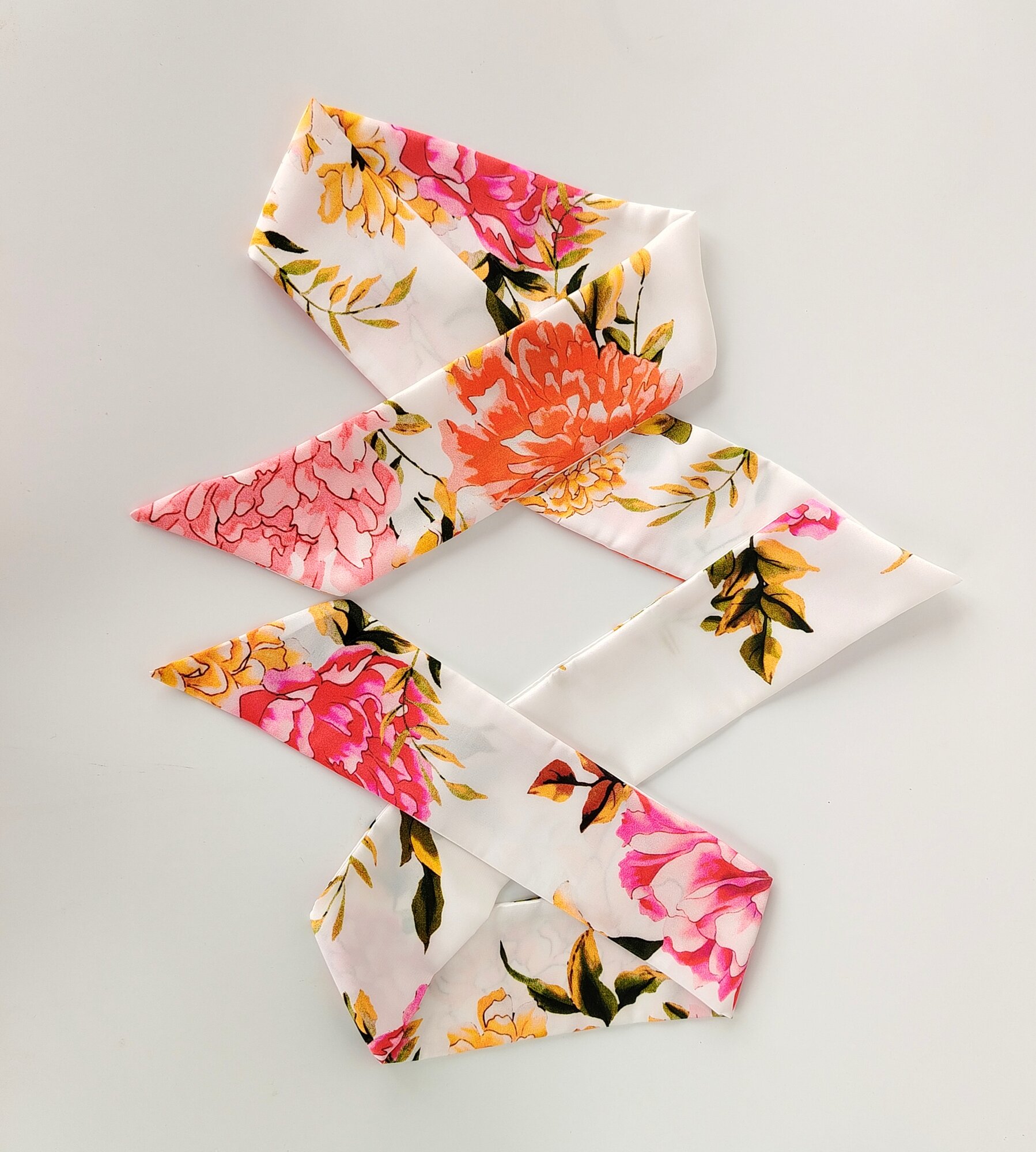 Повязка для волос Blumarine Decarre "Цветы", полиэстер, длина 140см