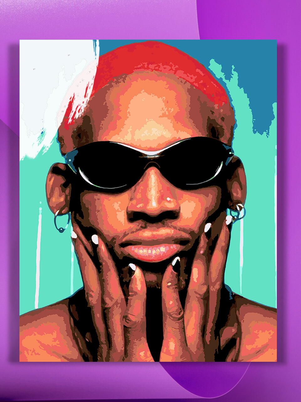 Картина по номерам на холсте Dennis Rodman, 30 х 40 см