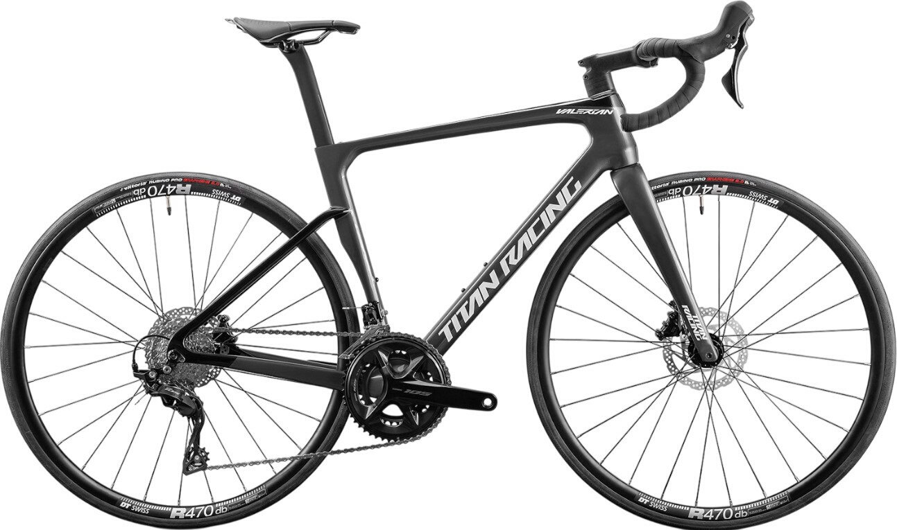 Велосипед шоссейный Titan Racing Valerian Carbon Comp (2025), размер L (56cm), Черный