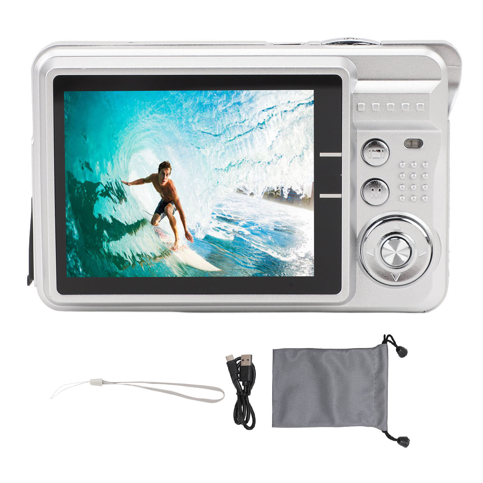 Цифровая камера 48 МП 8-кратный зум 2,7-дюймовый TFT LCD экран HD 1080P фонарик анти-тряска видеокамера для видеоблогов с сумкой для переноски ремешок на запястье