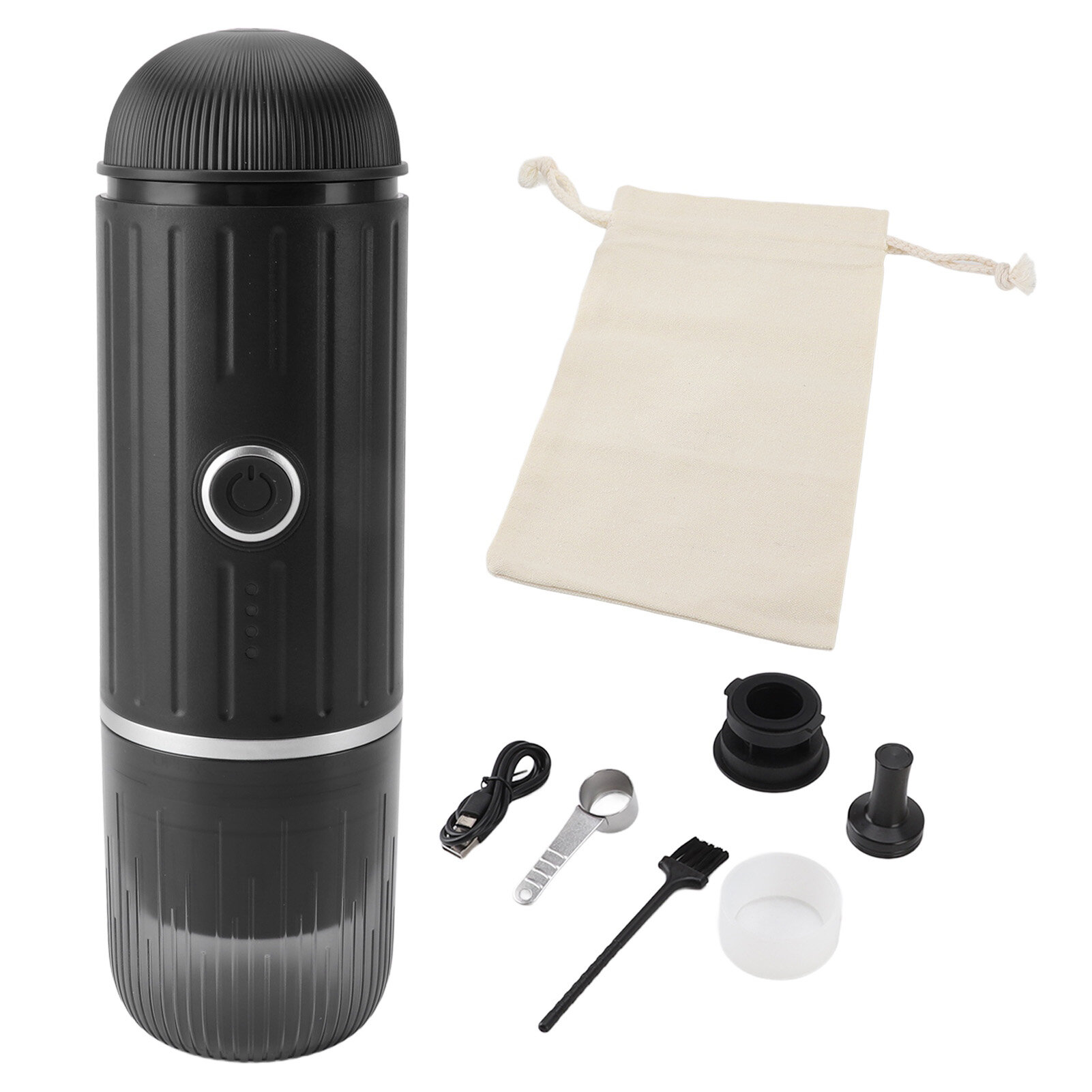 Портативная кофемашина самопогреваемость автоматическое извлечение небольшая USB -электрическая кофеварка для автомобильного кемпинга путешествия RV Походы Блэк