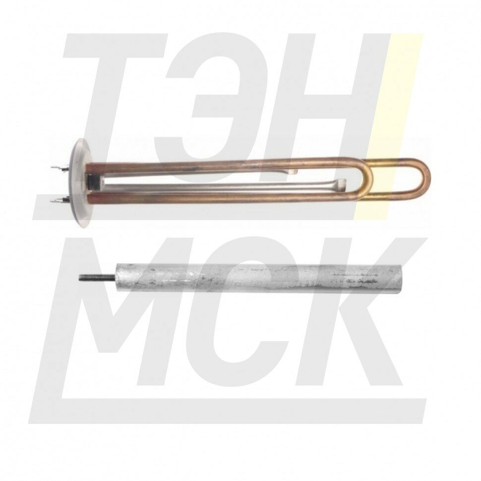 Комплект ТЭН 2кВт (2000Вт) RF для водонагревателя Garanterm, Thermex, под анод М4, фланец 73мм + анод, 26637K