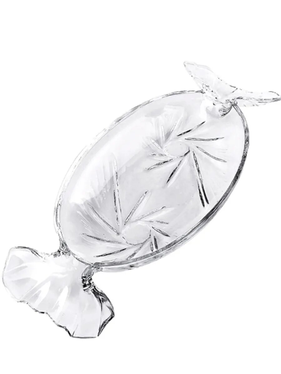 Ваза для конфет 43SG4V21/1133, овальная, прозрачная, стеклянная