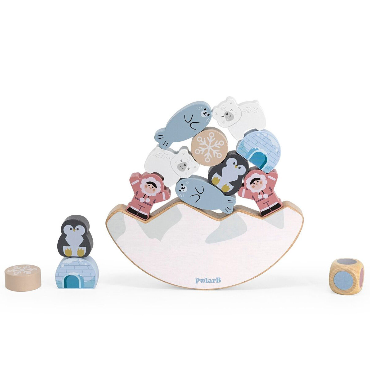 Игра Viga PolarB Балансир. Иглу, 14 предметов, с кубиком, в коробке 44234