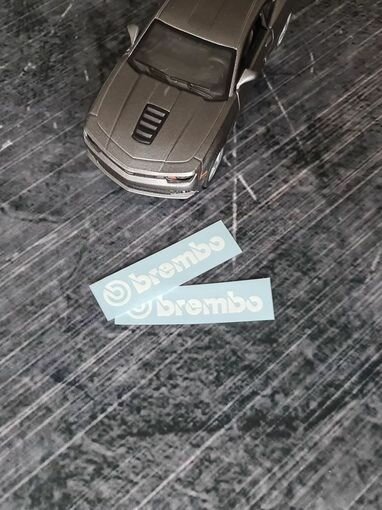 Наклейка "Brembo", белый, 5 х 1 см / комплект из 2 шт