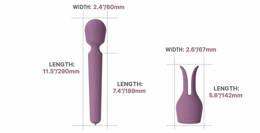 Svakom вибратор микрофон WAND Emma Neo с функцией нагрева, с насадкой, мощный, управление приложением фиолетовый, 2 года гарантии, 29 см