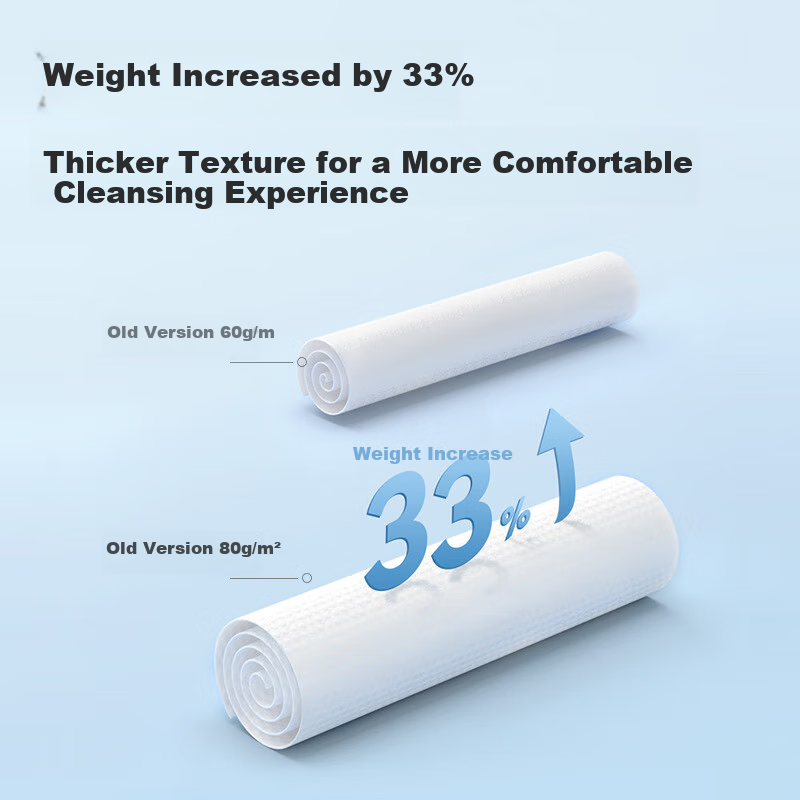 JDJZ Disposable Facial Cleansing Towels 80 Sheets * 3 Packs Thickened 80g/㎡ Pearl Pattern Soft Skin Towels Dual-Use Wet and Dry Face Towels