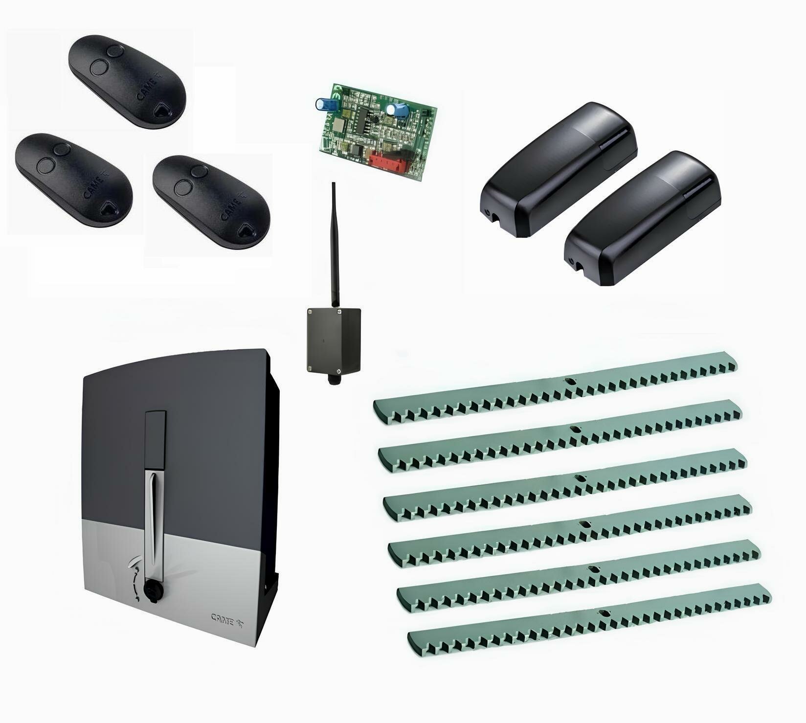 Автоматика для откатных ворот BXL04AGS KIT6-FK-BT-Т3, комплект: привод, радиоприемник, 3 пульта, фотоэлементы, 6 реек, Bluetooth-модуль