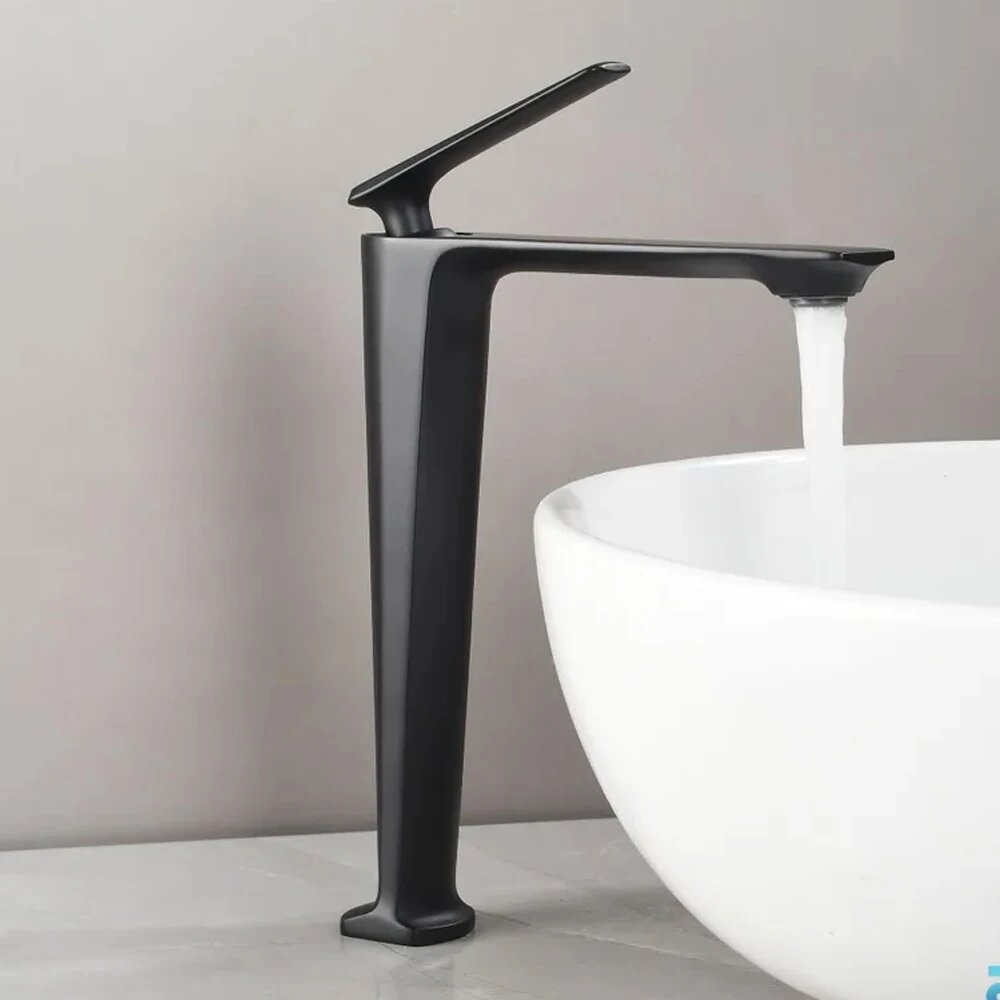 Белый керамический смеситель для раковины Onzypily, Black-tall