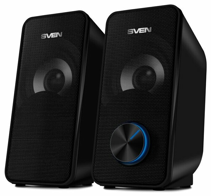 Колонки компьютерные 2.0, SVEN 335 чёрные (SV-017248) 2х3 Вт, USB, черная, пластик, 90 - 20000 Гц