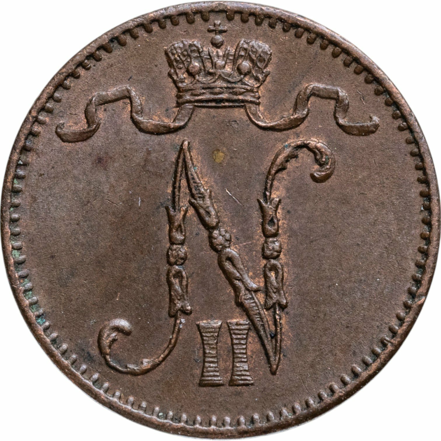 1 пенни penni 1909 Российская Финляндия, Медь, в сохранности UNC