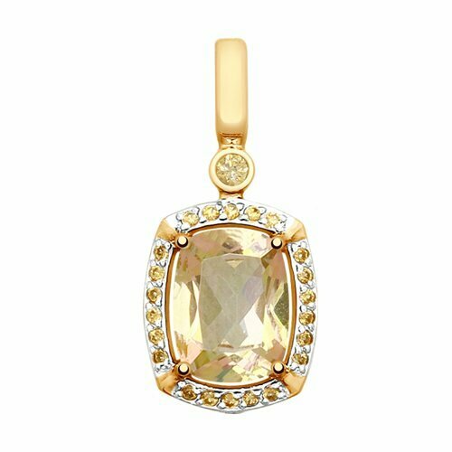 Подвеска, золото, 585 проба, топаз Swarovski