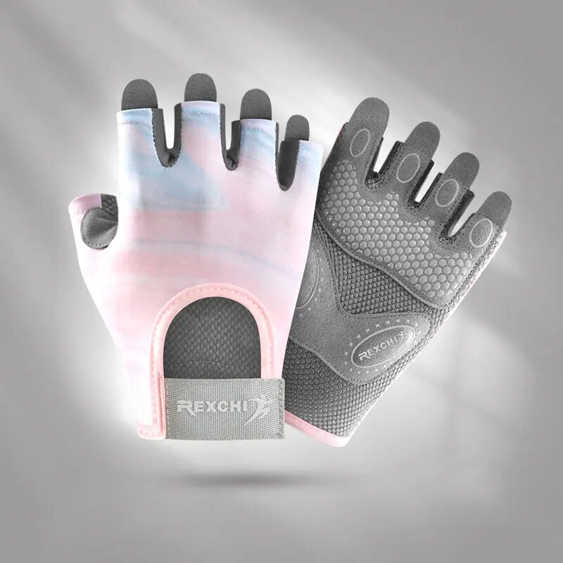Перчатки для фитнеса, противоскользящие перчатки для йоги, велоспорта, Розовый, L, XG66 Runny Powder