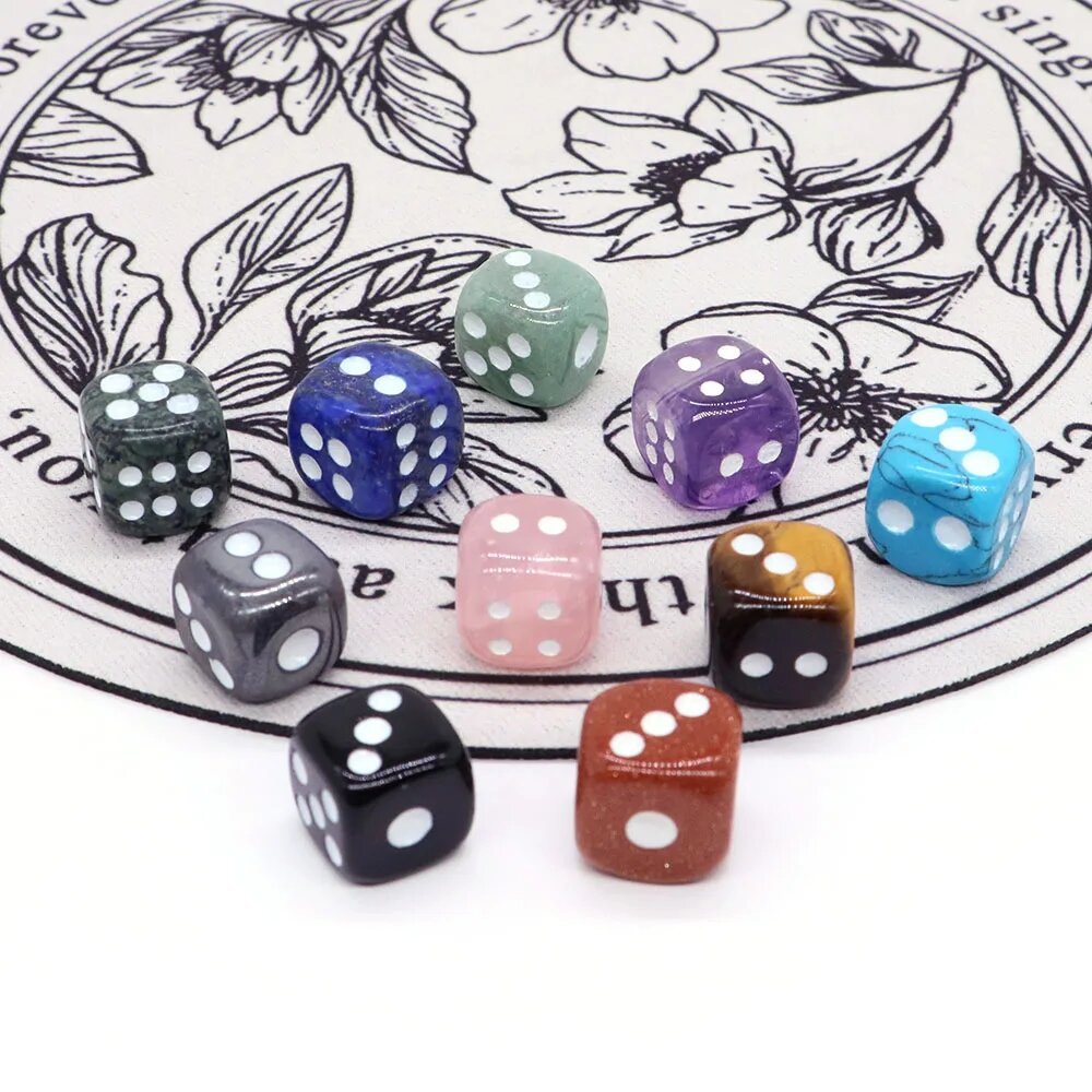 Набор игральных костей из натуральных кристаллов, 10PC, цвет Random Stone