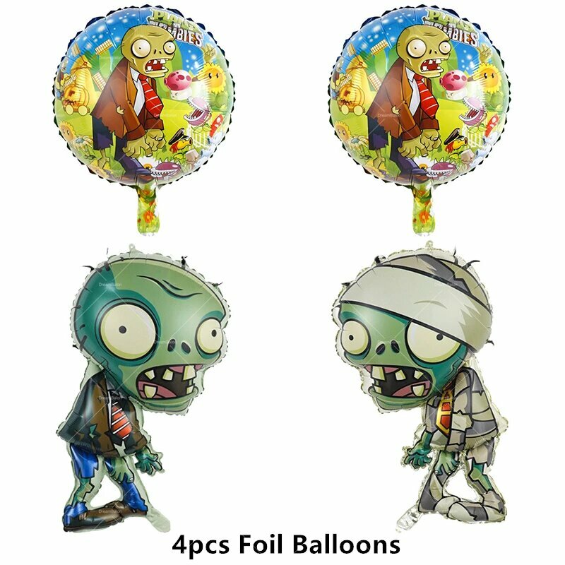Набор фольгированных латексных шаров Game Plants vs. Zombies, тема PVZ, топпер для торта, товары для вечеринок, баннер с днем рождения, украшения, игрушки для детей