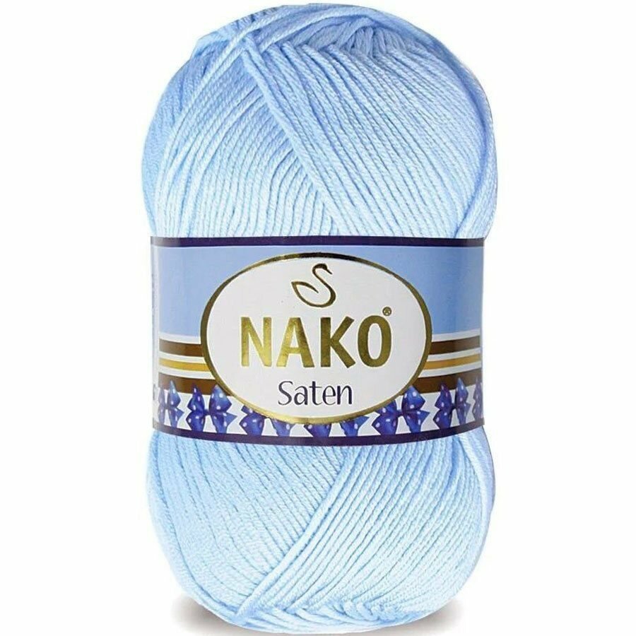 Пряжа Nako SATEN 100 1820 св. голубой (5 мотков)