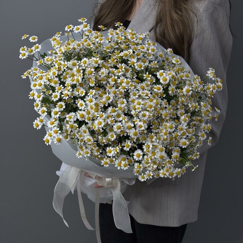 Монобукет "Летний букет ромашек", 21 цветок, для коллеги, любимой, женщины