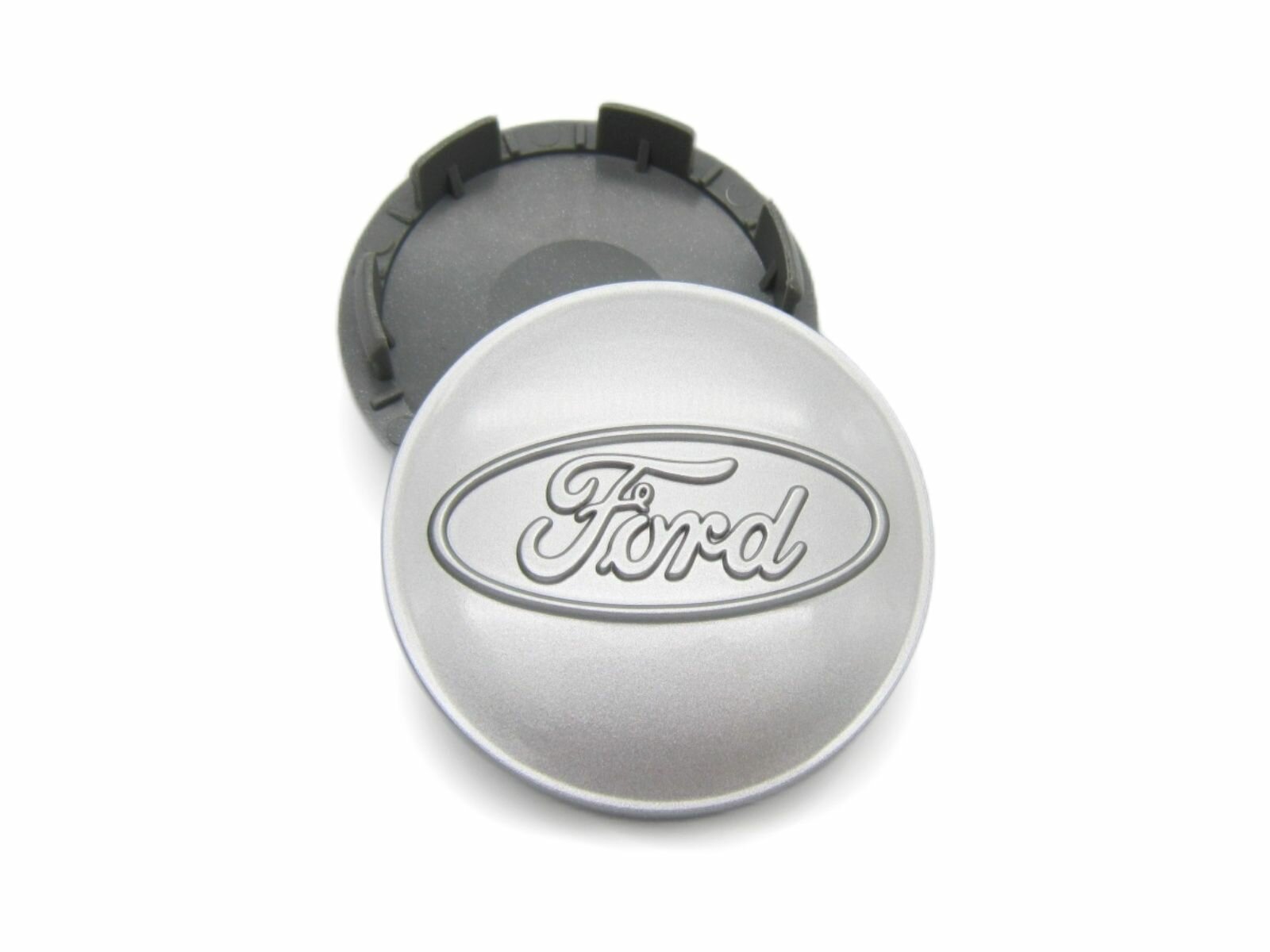 Колпачок заглушка на литой диск КиК Форд серебристый 62/55/10, 1 шт.