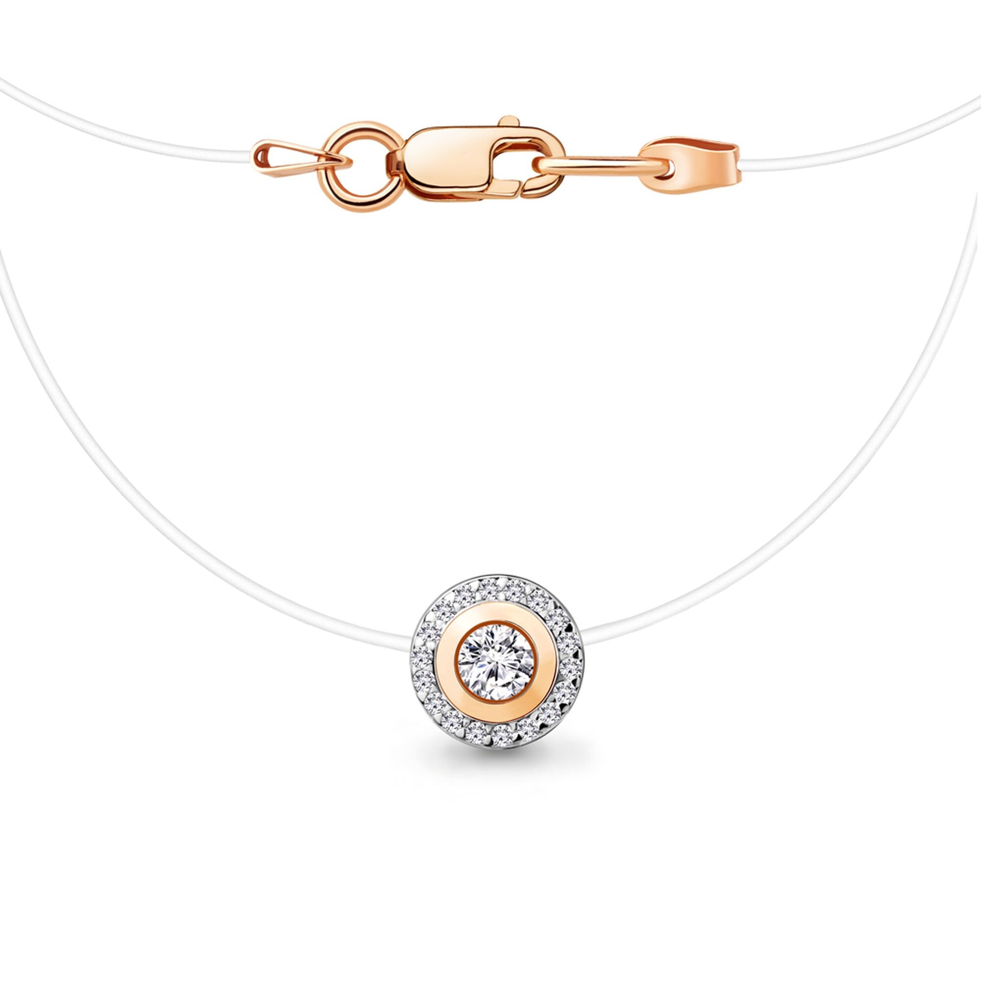 Колье, красное золото, 585 проба, фианит