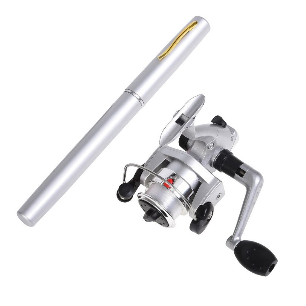 Набор портативных удочек с ручкой, серебристый