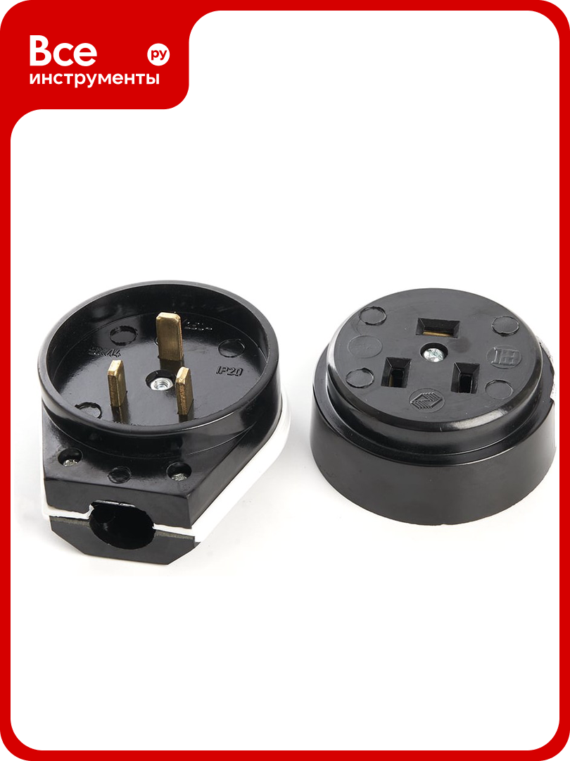 Вилка с розеткой STEKKER разборные открытой установки с заземлением для плит 250В 32А PPG32-51-20 39017