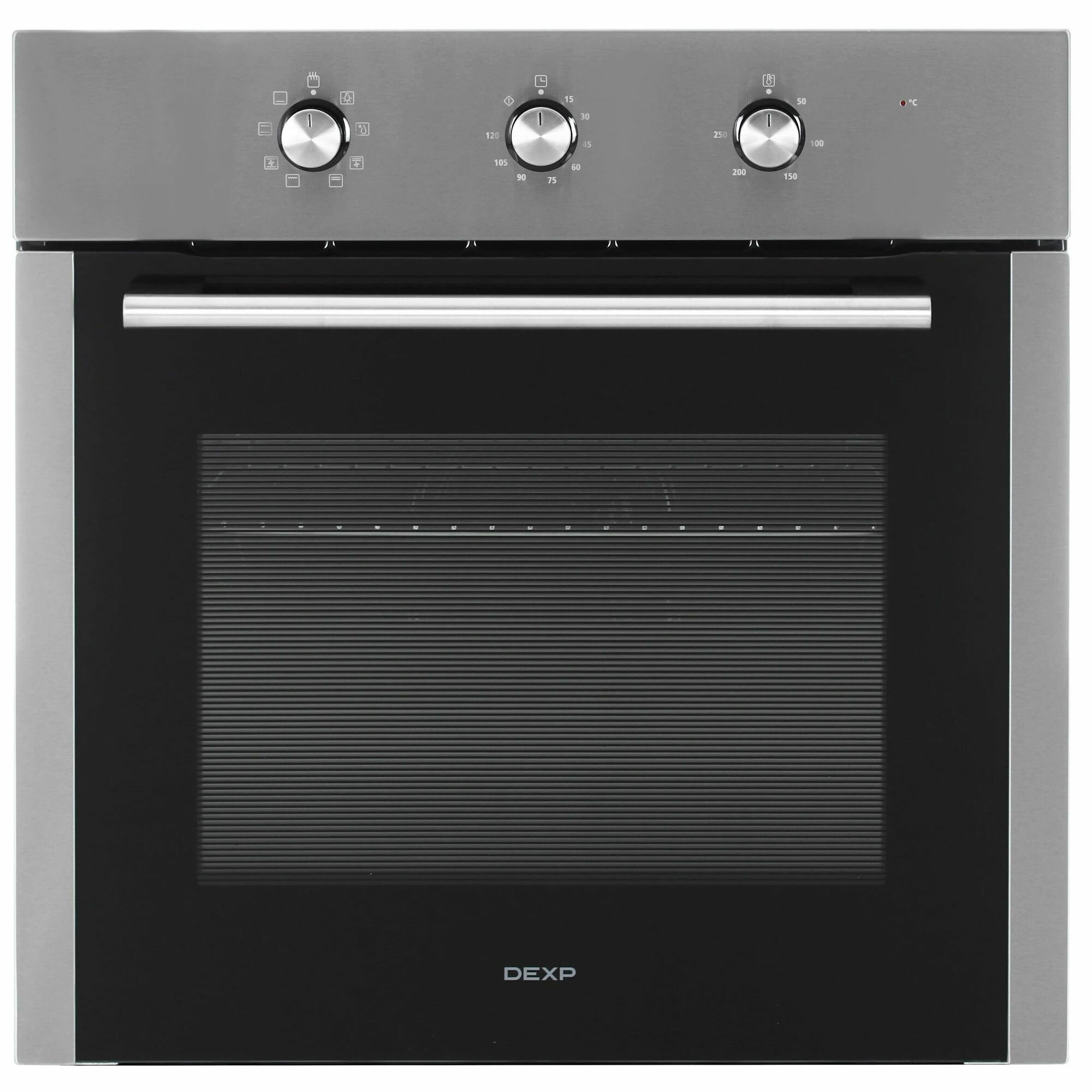 Духовой шкаф DEXP 1MMT-SS, электрический, серебристый, 70л, 8 режимов, традиционная очистка