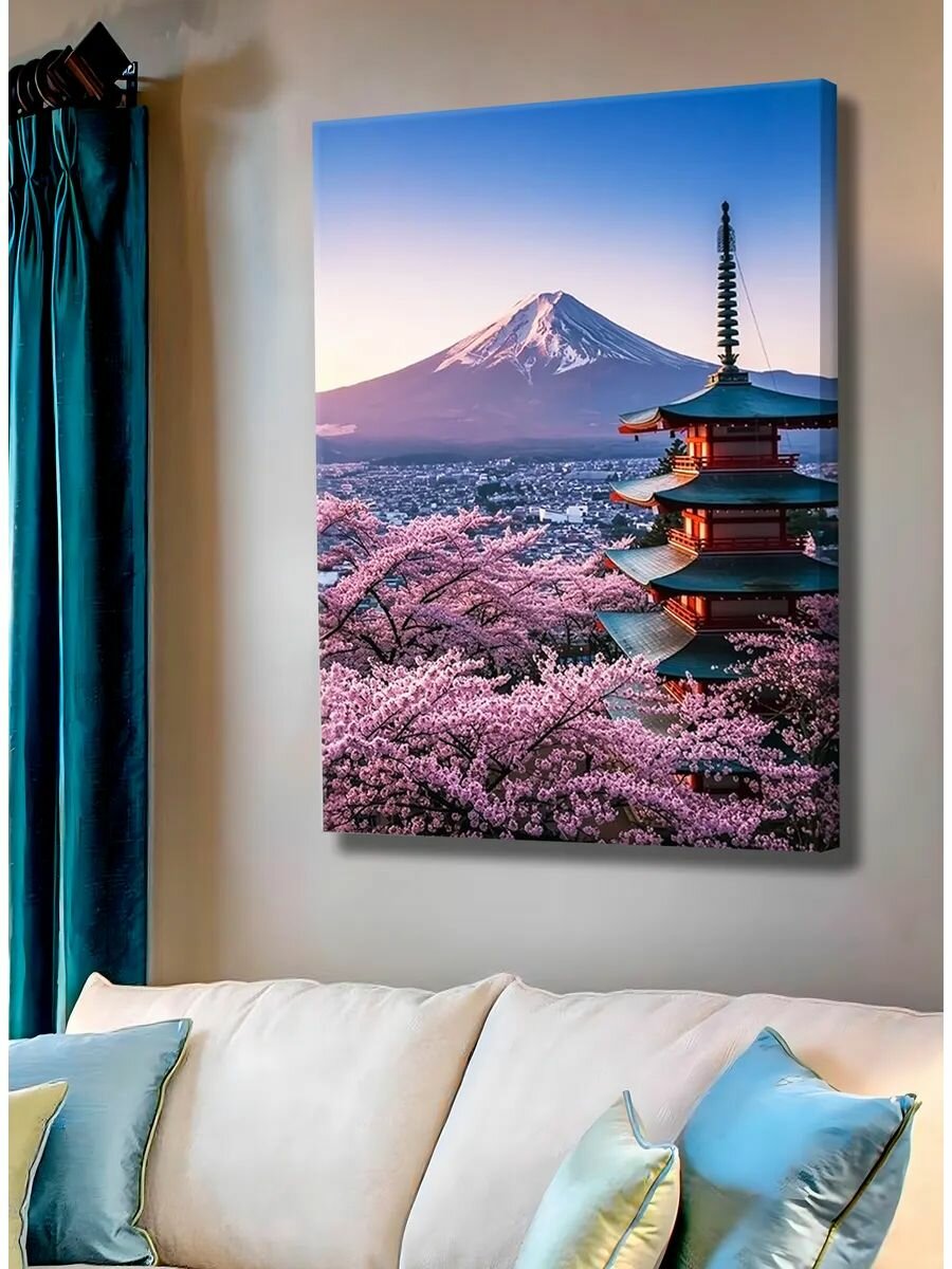 Картина интерьерная Весна у горы Фудзи 30х40см 1шт.