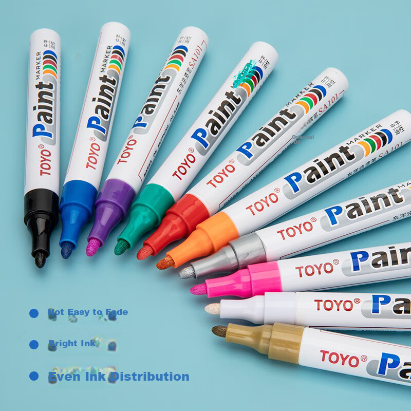 TOYO SA101 Oil-based 2.8mm Paint Marker Quick-drying Waterproof Heat-resistant Marker Pen Tire Pen Sign Pen Marker Pen 12pcs/box Purple