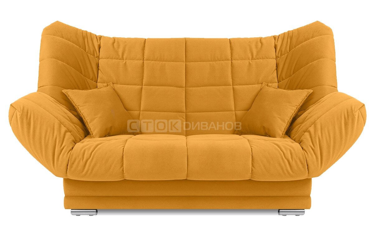 Диван Сток Диванов Марко Mustard горчичный, механизм клик-кляк, съёмный чехол, велюр антикоготь